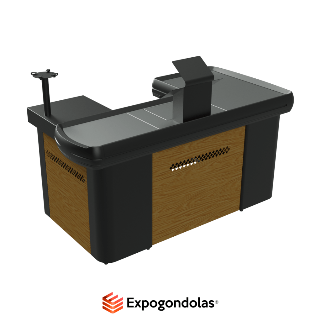 Check-out Premium em U com acabamento madeirado - 2,10m * - Loja ...